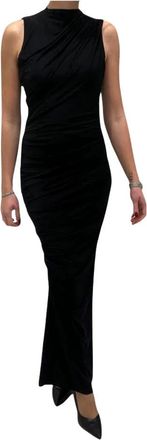 Mars&eacute;m Marsem, Femme, Robes, Noir, Taille: 44 FR Robe Midi Moulante avec Drap&eacute;