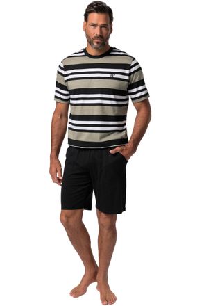 JP1880 Herren, Große Größen, Schlafanzug, Bauchfit, Ringel, 1/2