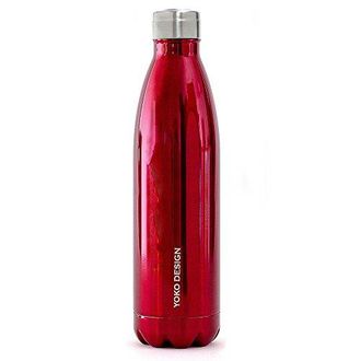 Yoko Design Isolierflasche Edelstahl, Edelstahl, rostfrei, Metallic-Rot, 750 ml