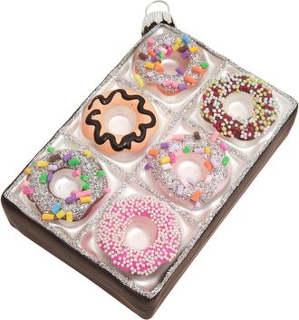 Krebs Glas Lauscha Weihnachtsdekoration/Christbaumschmuck aus Glas - Schokoladenschachtel/Pralinenschachtel als Baumschmuckanh&auml;nger - Farbe: Multcolor - Gr&ouml;&szlig;e: ca. 8,5 c