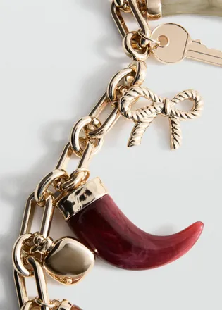 Mango Porte-cl&eacute;s breloques or - Femme - Taille unique - MANGO