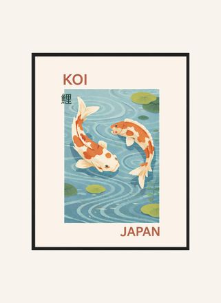 Liv Corday Wandbild Koi, Japan Mit Rahmen schwarz