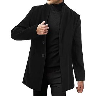 Generic Veste Homme Mi Saison,Hommes Manteau dhiver Col &Agrave; Manches Longues Rembourr&eacute; en Cuir Veste Vintage &Eacute;paissir Manteau en Peau De Mouton Veste Manteau Cou