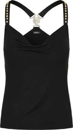Versace Femme, Tops, Noir, Taille: 36 FR Embellished Strap Top