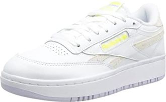 Reebok Femme Club C Double Baskets, FTWR White/Lucid Lilac/Solar Acid Yellow, 38 EU