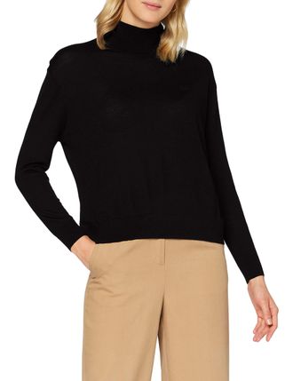 A|X Armani Exchange Damen Turtle Neck Pullover Sweater, Schwarz, L