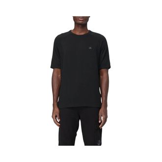 C.P. Company C.p. Company, Homme, Tops, Noir, Taille: M Short Sleeve Sponge Fleece SweaT-shirt