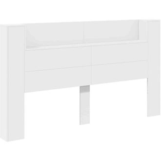 vidaXL Kopfteil mit Regal Wei&szlig; 180 x 16,5 x 103,5 cm Holzwerkstoff vidaXL
