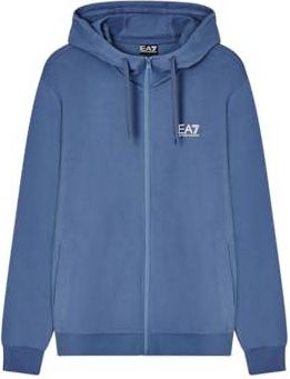 Emporio Armani EA7 8NPM33 Sweat &agrave; capuche pour homme Core Identity en coton bross&eacute;, Blue Horizon, XXXXL