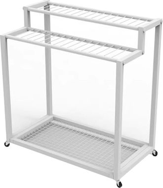 Generic Badmintonschläger-Aufbewahrungsständer Mit Universalrollen,2-stöckiger Tennisschläger-Aufbewahrungsständer,bietet Platz for 30 Schläger,for Turnhalle,