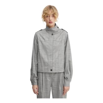 Bruuns Bazaar Gekariertes hochgeschlossenes Jackett - - Jackets - Damen - Grau - M