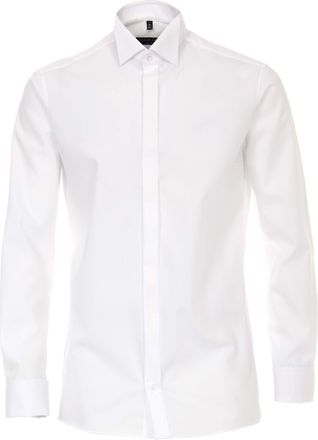 Casamoda Evening - Festliches Bügelfreies Herren Hemd mit Kläppchenkragen, weiß und Creme (005550)