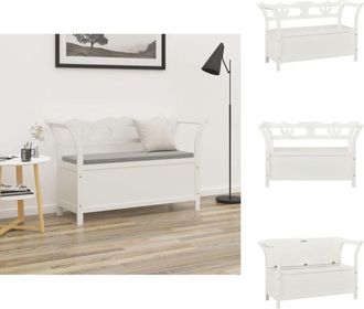 vidaXL Sitzbank Wei&szlig; 107x45x75,5 cm Massivholz Tanne - Holzbank - Wohnzimmerbank - Garderobe - Einbaubank - Flurbank