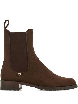 Ferragamo Stiefel mit Gancini-Schild - Braun