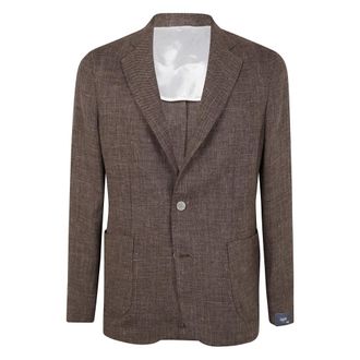 Barba Easy Single Breast Jacket - - Suits - Herren - Braun - 2XL