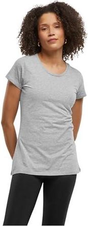 Build Your Brand T-Shirt Basique à Manches Courtes pour Femme avec col Rond en Coton Disponible dans de Nombreuses Couleurs, Tailles XS à 5XL, Gris, 5XL