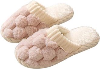 Generic Pantoufles dhiver en peluche pour homme et femme - En mousse &agrave; m&eacute;moire de forme - Antid&eacute;rapantes - Doubl&eacute;es - Pour lhiver - En peluche l&eacute;g&egrave;re - Pour l
