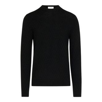 Paolo Pecora Homme, Pulls, Noir, Taille: XL Maglia Girocollo Punto Diagonale