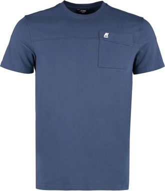 K-Way Homme, Tops, Bleu, Taille: S Logo Cotton T-Shirt