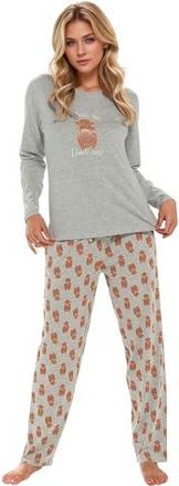 Generic Ensemble de pyjama d&eacute;contract&eacute; &agrave; manches longues avec imprim&eacute; vache pour femme, gris, XXL