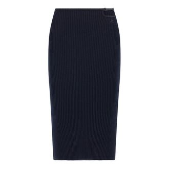 Courr&egrave;ges Loop Rippstrickrock - - Skirts - Damen - Blau - S
