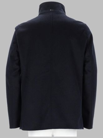 Herno Double-Breasted High-Collar Trench Coat - Blue