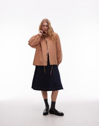 Asos Veste habillée à col cheminée - Camel-Neutre