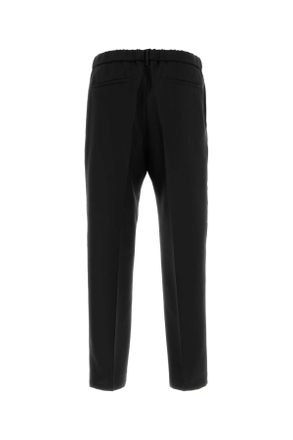 Jil Sander Mens Black Wool Blend Pant 001 Exterior: Virgin Mohair Pantaloni Trousers