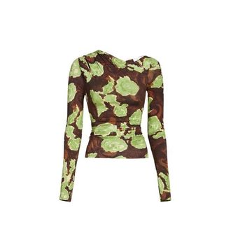 Topshop Top asym&eacute;trique imprim&eacute; fleuri en coton