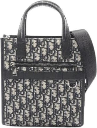 Dior Sac &agrave; main Pre-owned Safari Nord-Sud en toile Oblique et cuir - Homme - Pre-owned - Multicolore - Taille: ONE Size