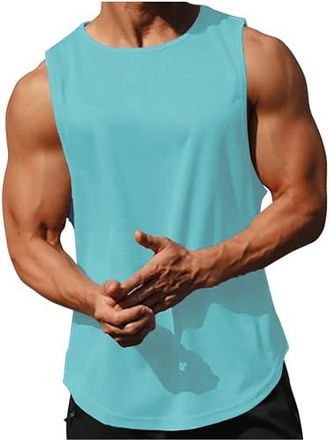 Generic D&eacute;bardeur de sport l&eacute;ger pour homme, couleur unie, &eacute;l&eacute;gant, classique, respirant, confortable, d&eacute;contract&eacute;, sans manches, pour la gym, la course &agrave; pie