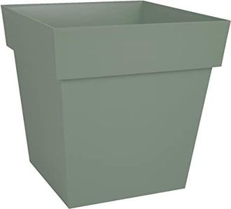 Eda Blumentopf Toskana, quadratisch, 39 cm, Volumen 38 l, 39 x 39 x 39 cm, Lorbeergrün