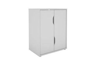 Byliving Aktenschrank Belfast/mit viel Stauraum / 2 Türen/Melamin Weiß/B 60, H 76,5, T 37 cm