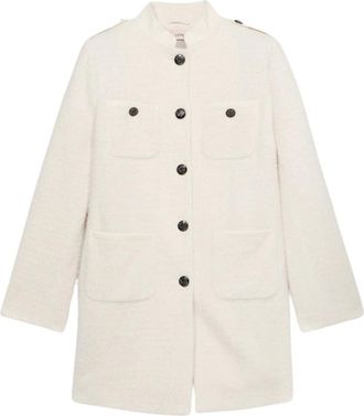 Oltre Femme, Manteaux, Blanc, Taille: 48 FR Manteau en maille avec poches