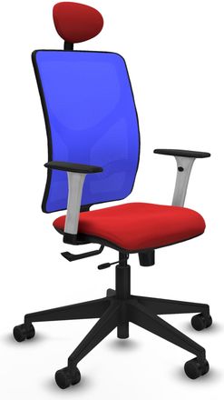 Piqueras y Crespo B&uuml;rostuhl mit verstellbaren Armlehnen, h&ouml;henverstellbare Lendenwirbelst&uuml;tze und festes Kopfteil, ausgestattet mit Syncro/Traslack und Schneideschaum, 