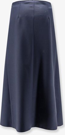 Nude Womens Long Wool Blend Skirt Blue