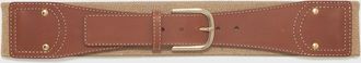Gerard Darel Ceinture en cuir avec dos &eacute;lastiqu&eacute; - IZIA - Camel