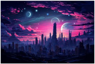 Wallario K&uuml;chenr&uuml;ckwand aus Glas 90 x 60 cm, Motiv: Galaxie in der Abendd&auml;mmerung | Spritzschutz abwischbar & pflegeleicht