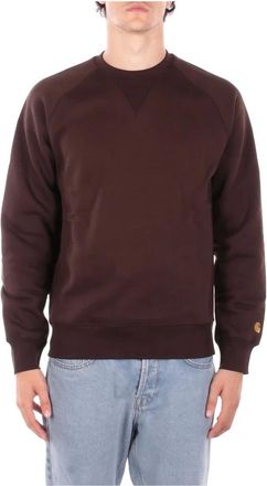 Carhartt Work in Progress Homme, Sweatshirts et sweats à capuche, Brun, Taille: L Pull Marron avec Logo Coupe Regular