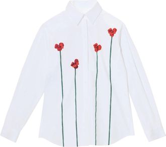 Moschino Femme, Blouses et Chemises, Blanc, Taille: 38 FR Camicia Papaveri