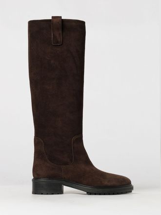 Aeyde Bottes hautes Henry en cuir su&eacute;d&eacute; avec semelle crant&eacute;e et bout rond