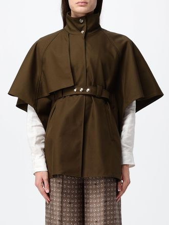 Max Mara Cape courte en coton avec col montant et ceinture r&eacute;glable