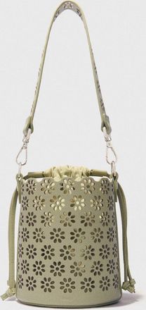 Maje Bucket Bag Aus Perforiertem Leder - Mandelgr&uuml;n - Maje