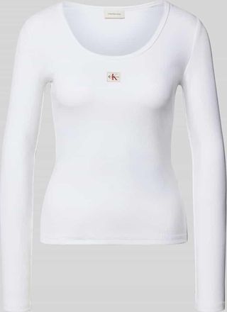 Calvin Klein Jeans Slim Fit Langarmshirt aus Baumwoll-Mix
