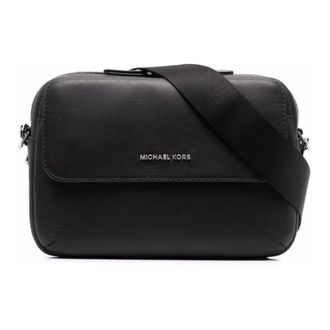 Michael Kors Casual Messenger Tasche aus schwarzem Leder - - Bags - Herren - Schwarzk - ONE SIZE