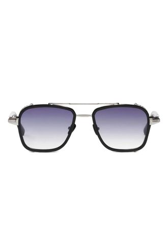 John Dalia Phil Sonnenbrille mit eckigem Gestell - Schwarz