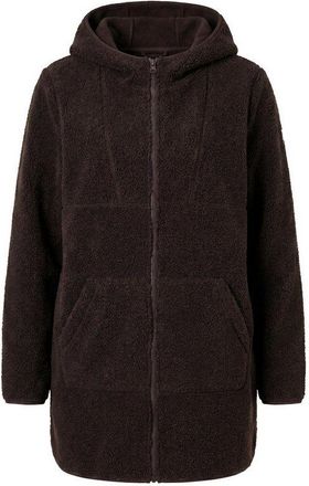 Ulla Popken Sweatjacke Longjacke Teddyfleece Kapuze Langarm hinten l&auml;nger
