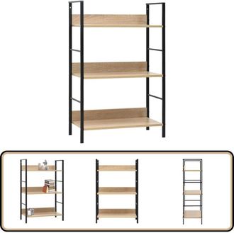 vidaXL Vidaxl - Bücherregal 3 Regalböden Eiche 60×27,6×90,5 cm Holzwerkstoff - Bücherregal - Wohnraumgestaltung - Eichenoptik - Industrielles Möbelstück