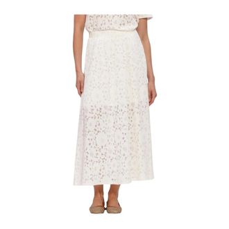 Object Objbianca MW LO Long Skirt - - Skirts - Damen - Beige - S