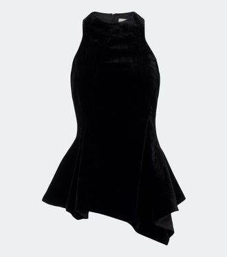 Magda Butrym Top p&eacute;plum en velours
